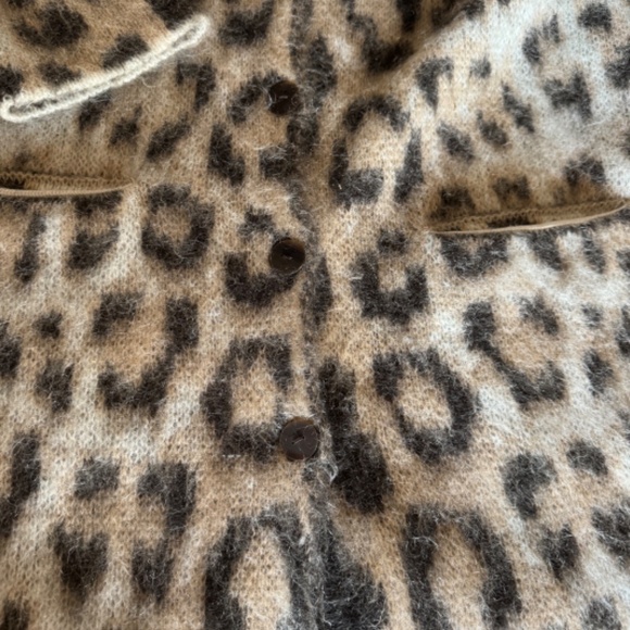 Loewe | Sweaters | Loewe Leopard Print Mohair Sweater Button Cardigan ...